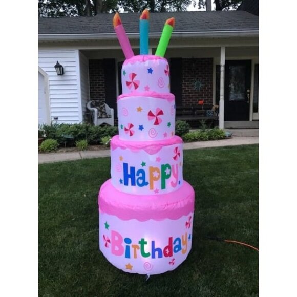 Holiday | 6 Feet Birthday Inflatable Happy Birthday Inflatable Cake ...
